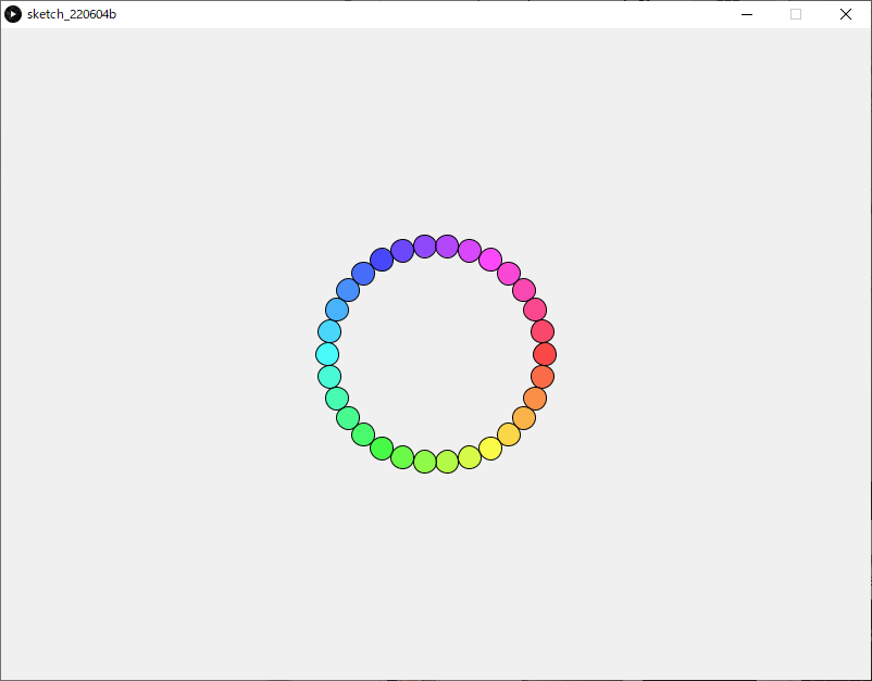ProcessingのPythonモードで色相環を書き直してみた - t-hom’s diary