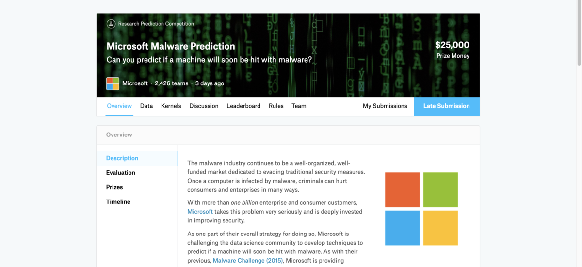 初 Kaggle Microsoft Malware Predictionに参加しました - Hello, Data Science