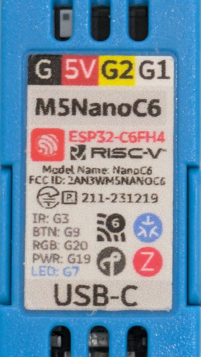 M5Stack NanoC6のピン一覧 - ESP32など
