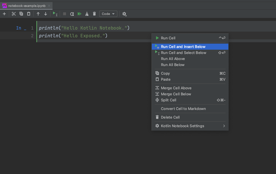 Kotlin NotebookでExposedを動かす - タケハタのブログ
