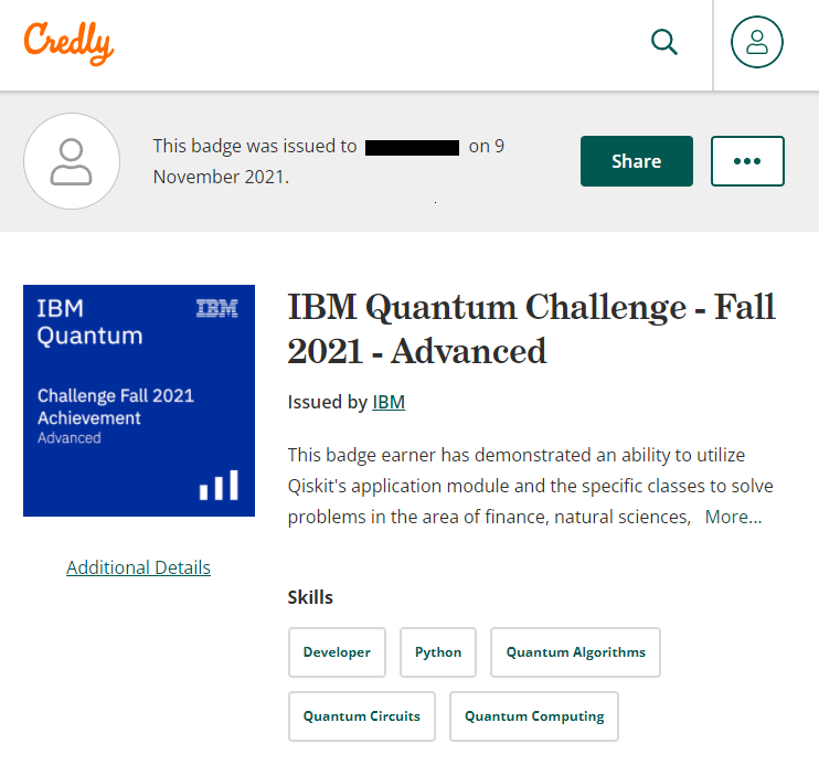 IBM Quantum Challenge Fall 2021 体験記 - ベスパリブ