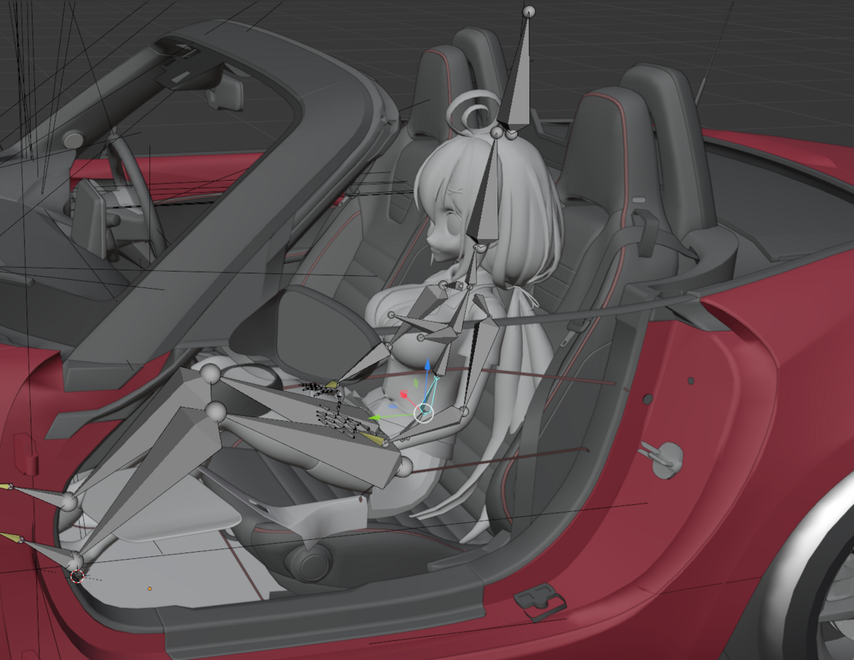 同乗者のアニメーション（メッシュ利用編） - takeyohのおぼえがき