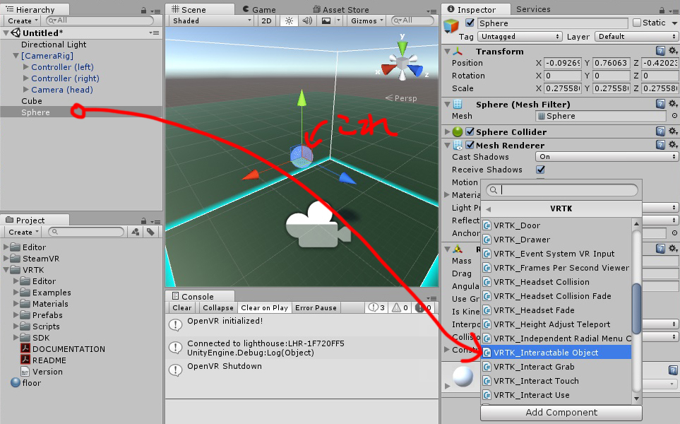 「SteamVR Unity Toolkit」で物を掴む - たこやき部屋