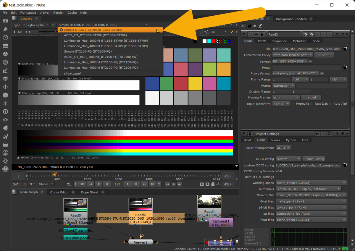 OpenColorIO v2 を Nuke 13.1 で試す - toruのブログ