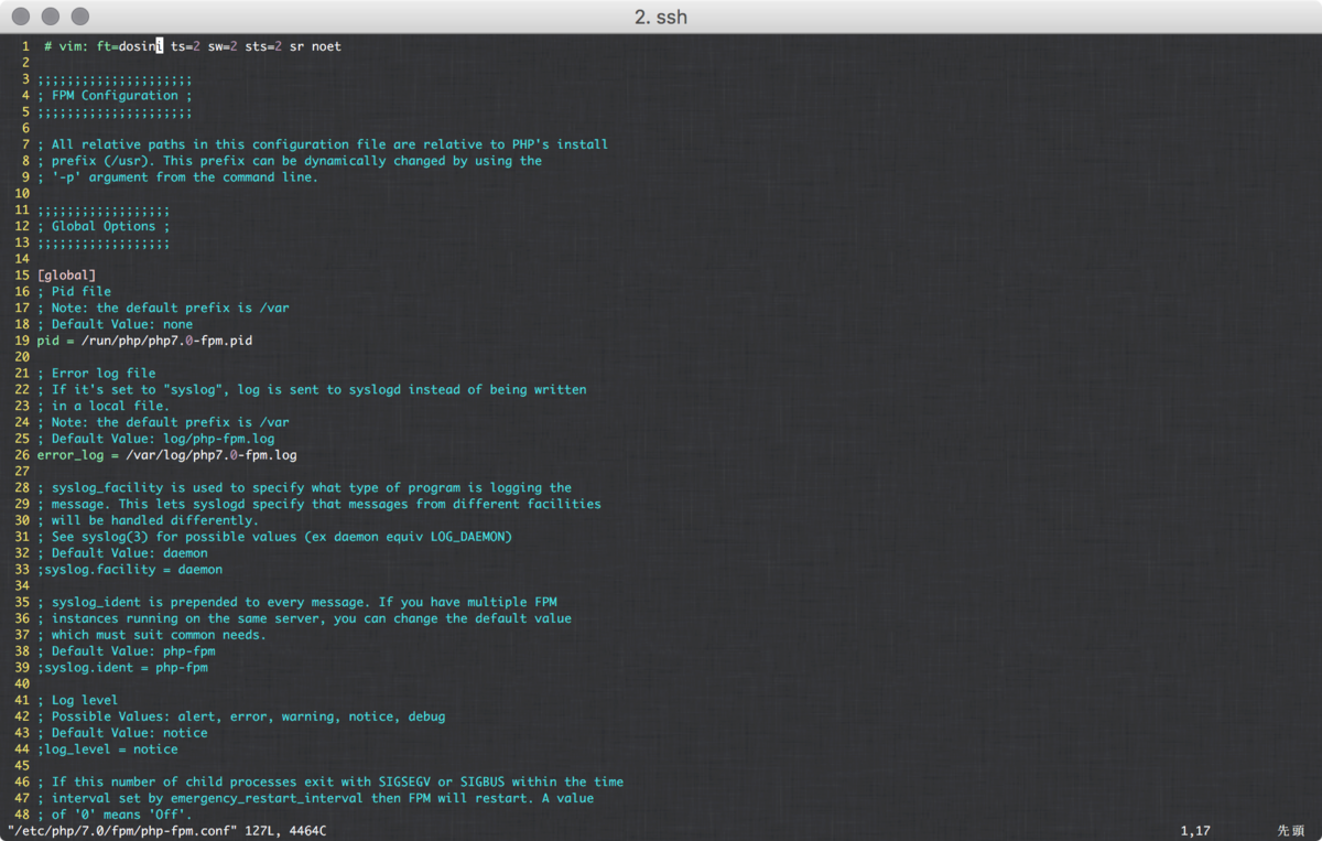 vimでphp.iniの設定ファイルを開くときのハイライトさせるファイルタイプ設定 - それマグで！