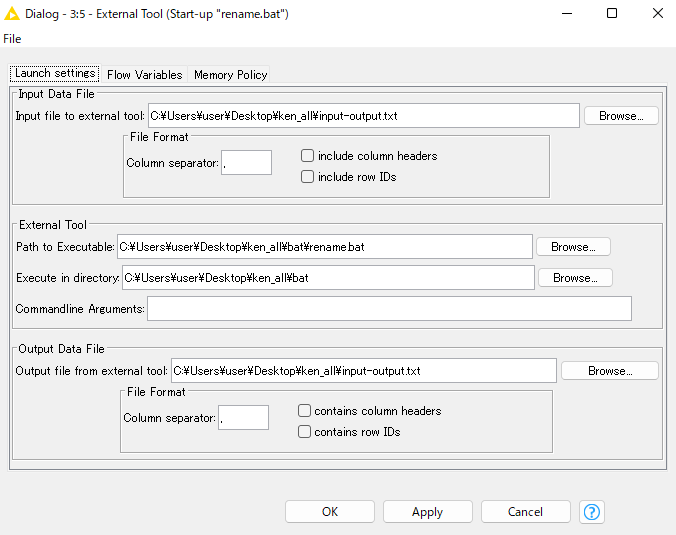 KNIME_外部ツール操作_バッチファイル起動その2【External Tool】 - たま氏の覚え書き