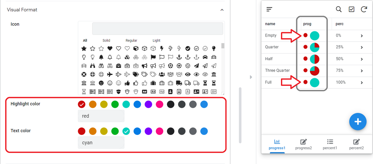 パーセントと進捗表示（Percent、Progress） - AppSheetMemo