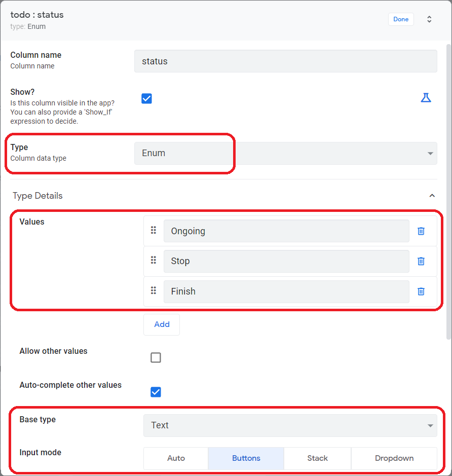 TODOアプリを作る - AppSheetMemo