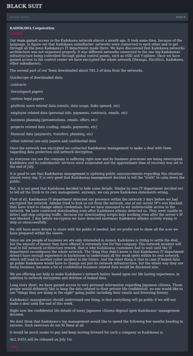 BlackSuit (まとめ) - TT Incidents Log