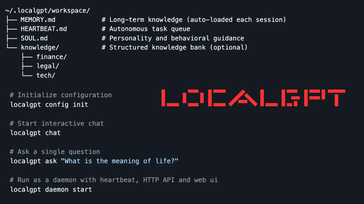 LocalGPT – Rustで構築された、安全なローカルデバイスに特化したAIアシスタント - TT AI Log