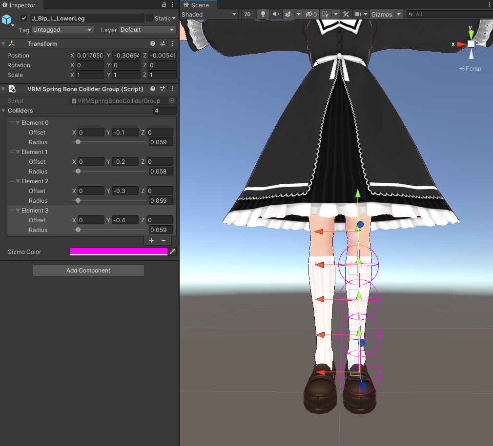 【Unity】ClusterでVroidモデル等のスカートが飛び出る方法を防ぐ方法 - たぬの技術のメモ帳