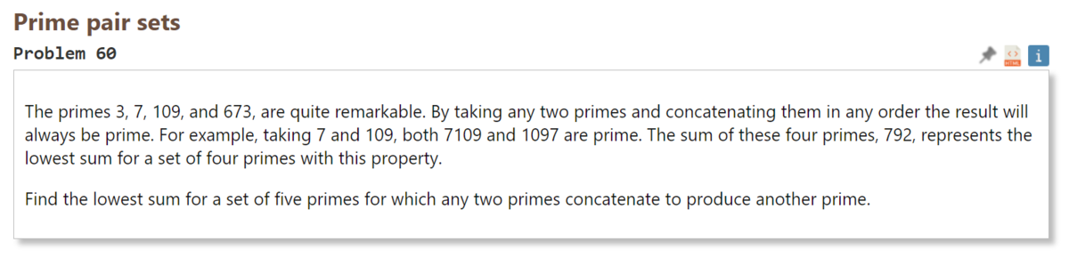 Project Euler -Problem 51~60- - プログラミングの備忘録