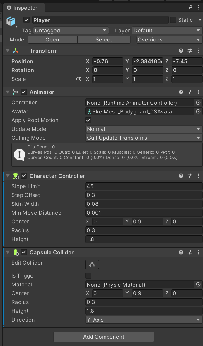 CharacterControllerを使用したキャラクター操作の作成【UnityでTPS作成】#1 - ゲーム開発メモ