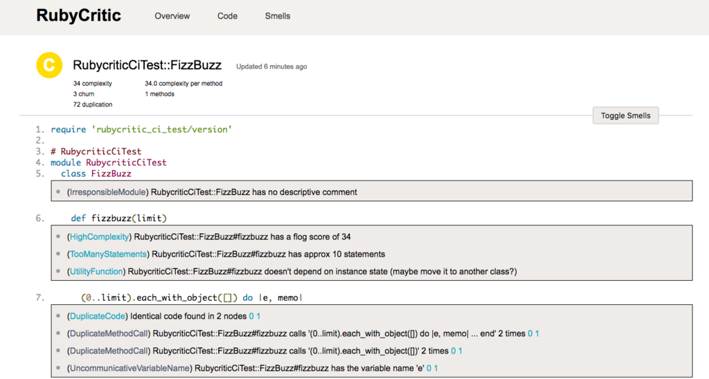 Circle CIでRubyCriticを実行し、結果をHTMLとしてBuild artifactsに保存する - Tbpgr Blog