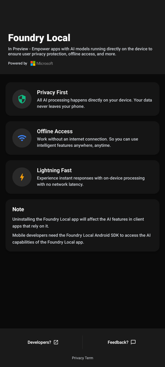 Foundry Local for Androidがリリースされました（未検証） - つばろぐ