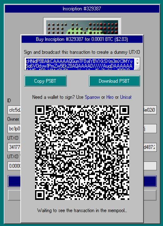 Ordinal InscriptionのDEX「OpenOrdex」でのPSBTの利用 - Develop with pleasure!