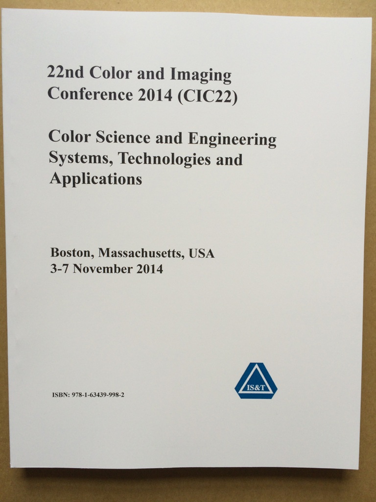 国際会議録新刊案内: 22nd Color and Imaging Conference 2014 (CIC22) (Proceedings ...
