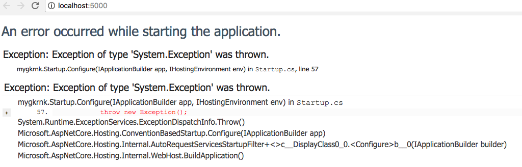 ASP.NET Core MVCのエラーハンドリング【起動時編】 - tekitoumemo’s diary