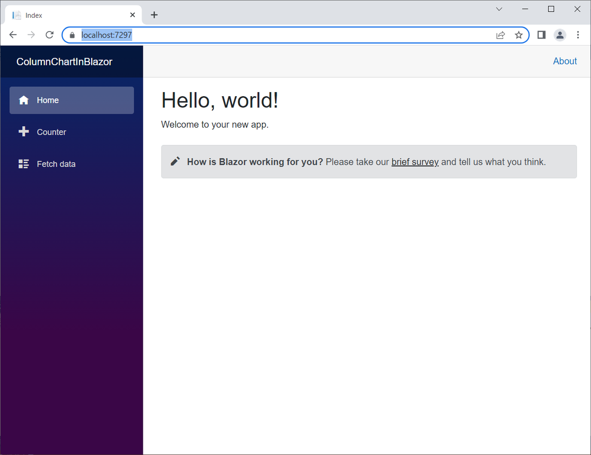 Ignite UI for Blazor で棒グラフを作成しよう - ① Blazor の新規アプリケーション作成 (Hello, world!) - インフラジスティックス・ジャパン株式会社Blog
