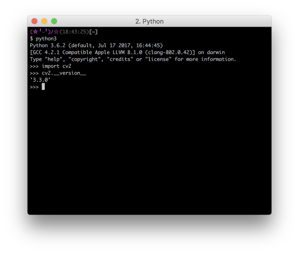 Macでhomebrewを使いPython3+OpenCV3環境を整える - しゃちの備忘録