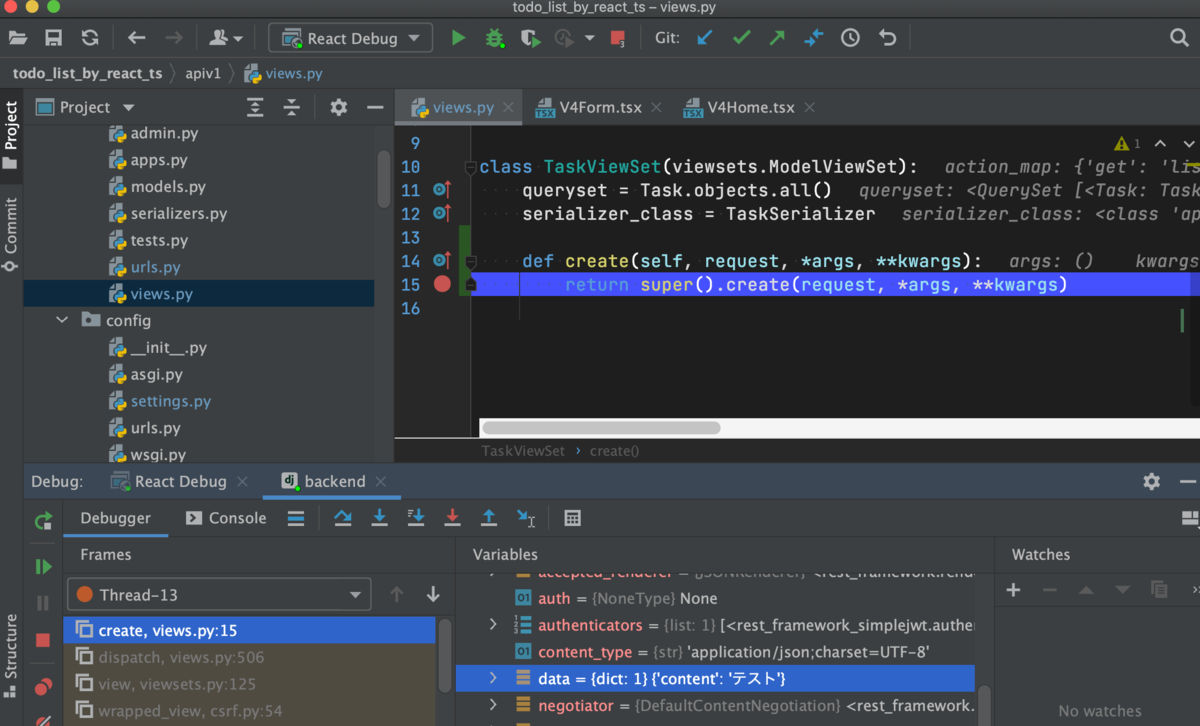PyCharmで、anyenv + nodenv で構築した ReactとDjango REST Frameworkの両方をデバッグしてみた - メモ的な思考的な