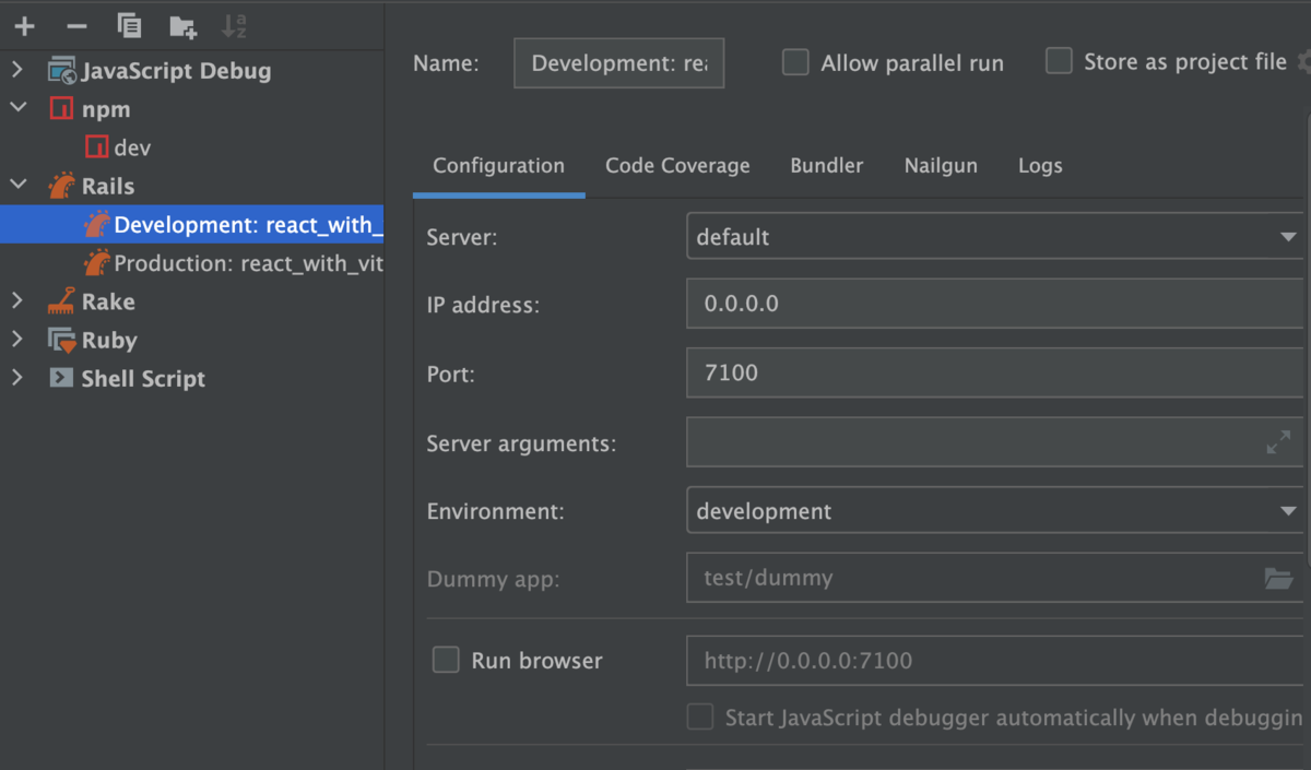 React + Rails + Vite.js なSPAアプリを、RubyMineを使ってReactとRailsの両方をデバッグしてみた - メモ的な思考的な