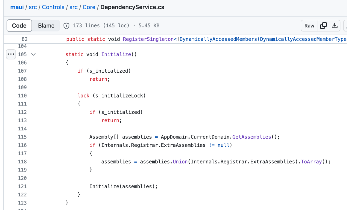 Maui移行時のdependencyserviceの対処 ぴーさんログ