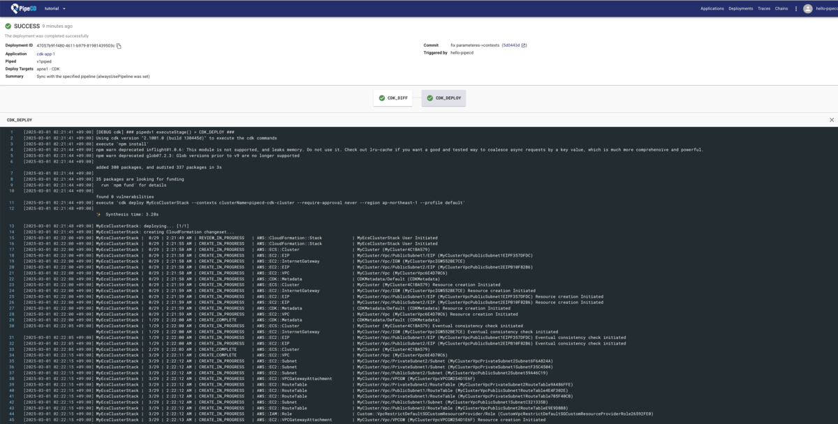 AWS CDKをPipeCDでデプロイしてみた [プロトタイプ] - めも