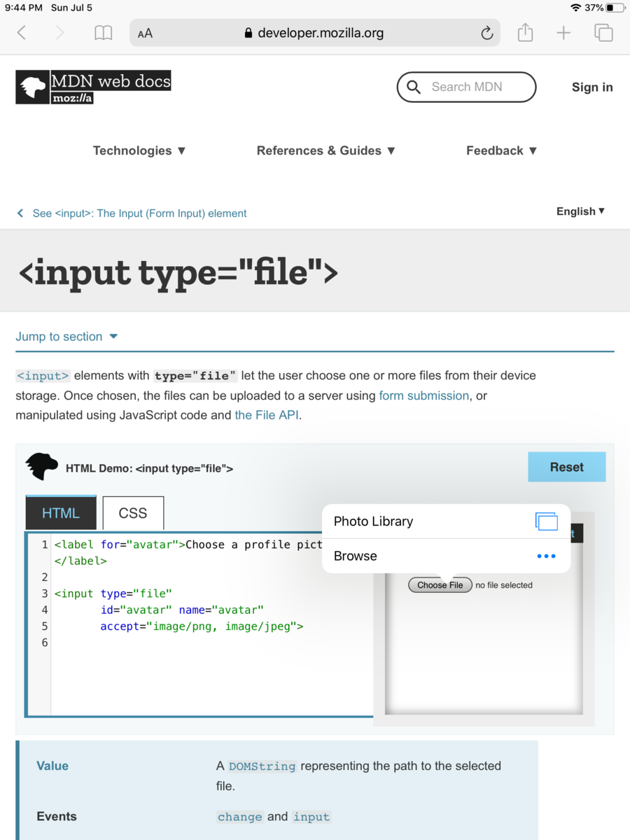 未解決 iPadOSでinput type="file"が効かなくなるケースがある - tmegos blog