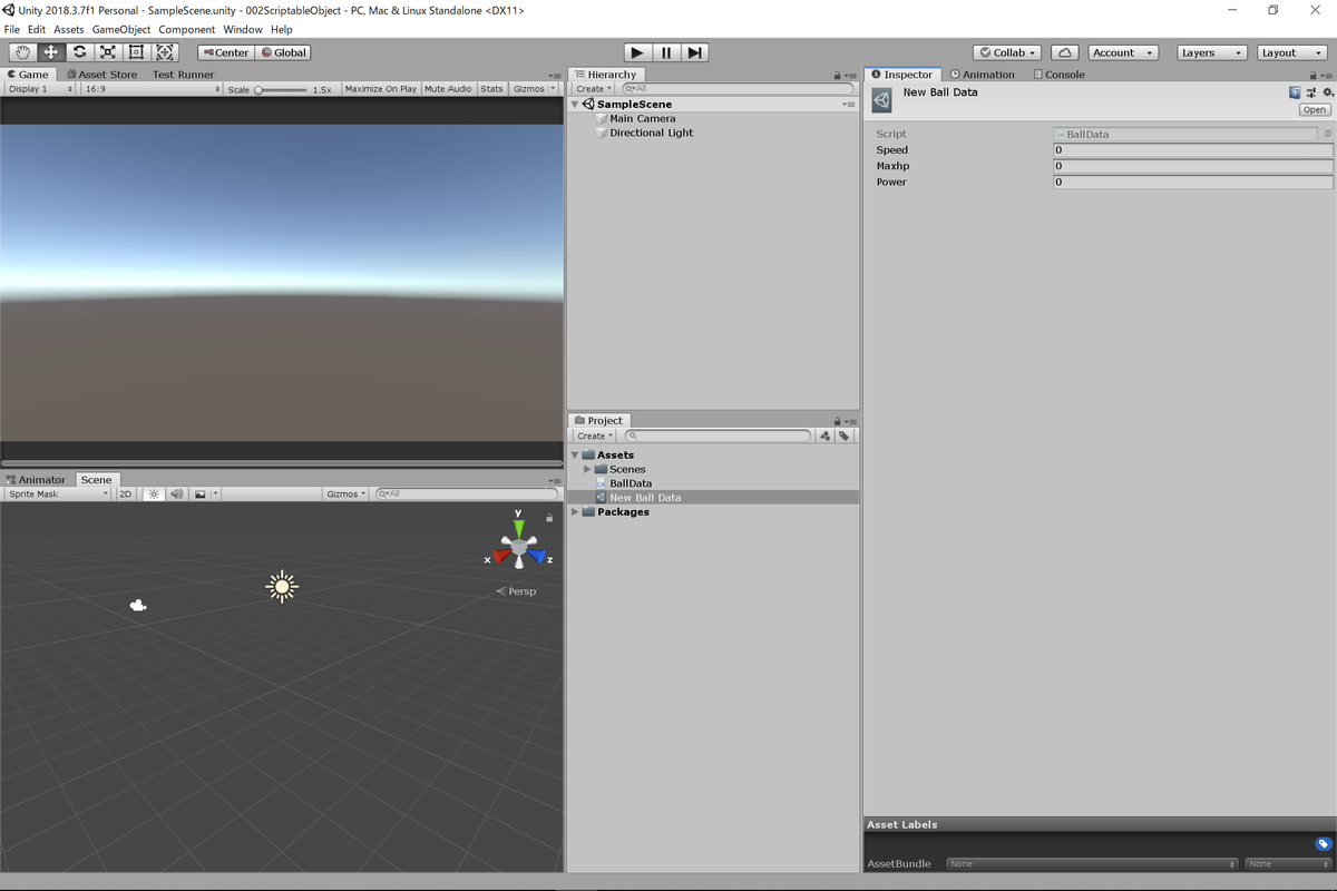 【Unity】ScriptableObjectを使ってみた - トーフメモ