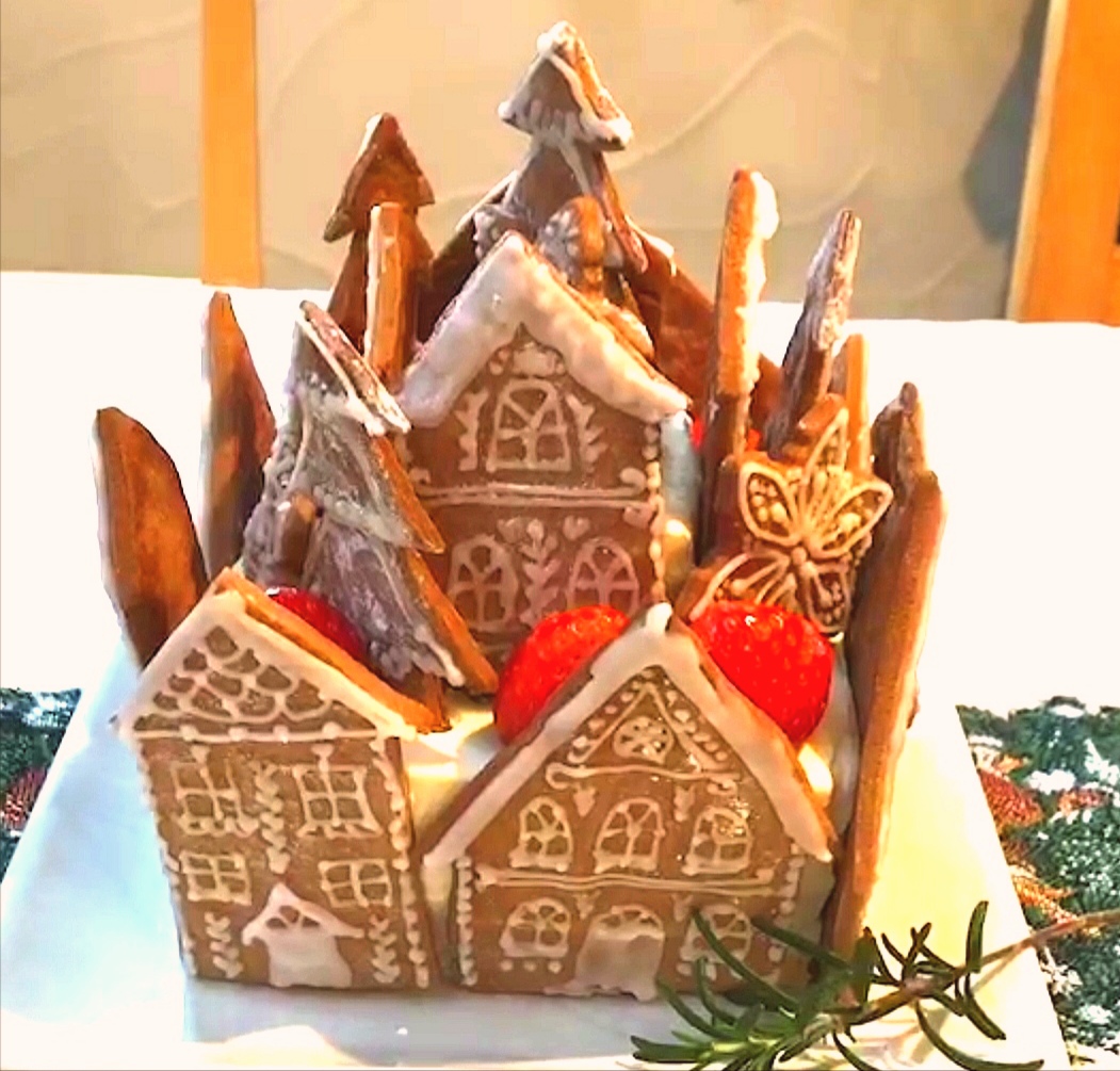 ジンジャークッキーのヘクセンハウスケーキ - おいしいパンのしくみとしこみ