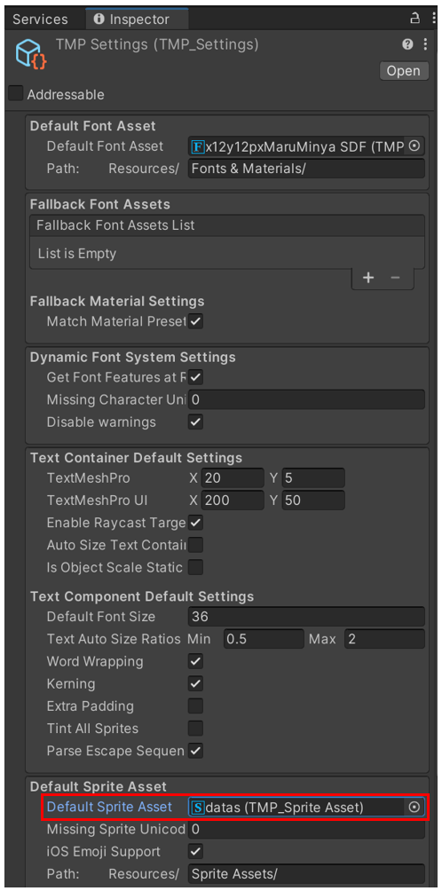Unity/C# TextMeshProUGUI に絵文字を追加する（Unity2020.3） - ゲーム化！tomo-manaのブログ