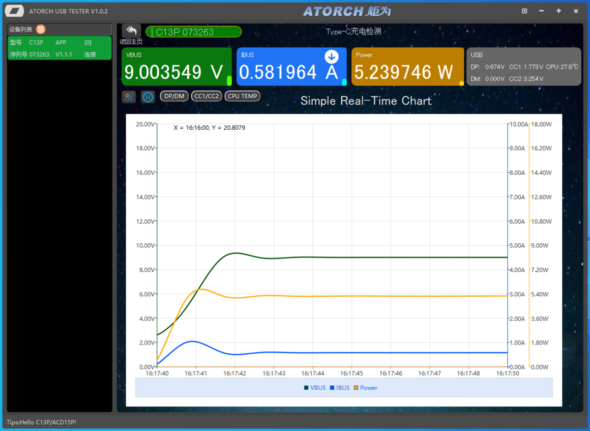 POWER-Z KM003C風USBテスター ATORCH C13Pをレビューする - tomoca2のブログ