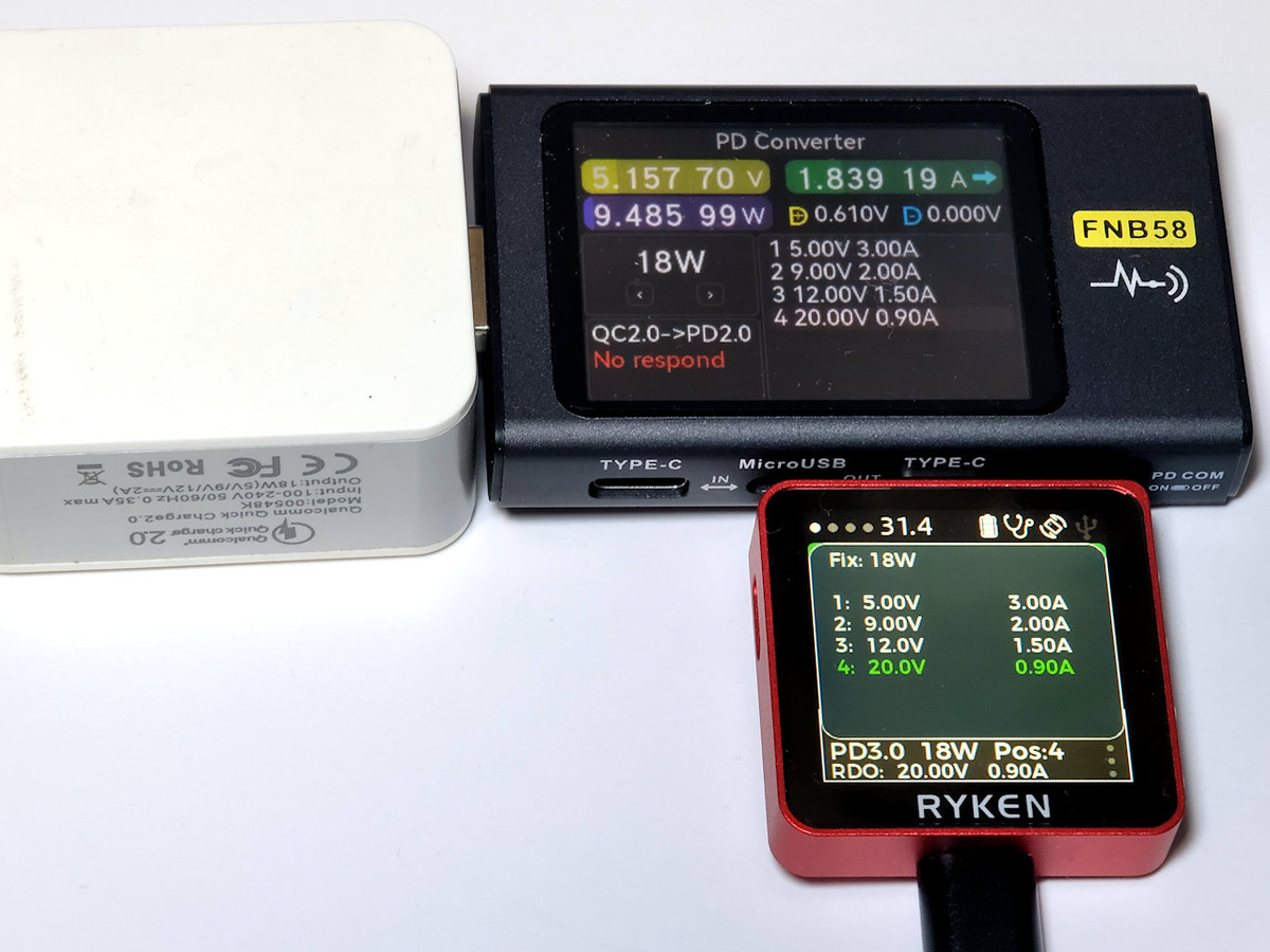 様々な急速充電プロトコルに変換するPDコンバーターの実力 - tomoca2のブログ