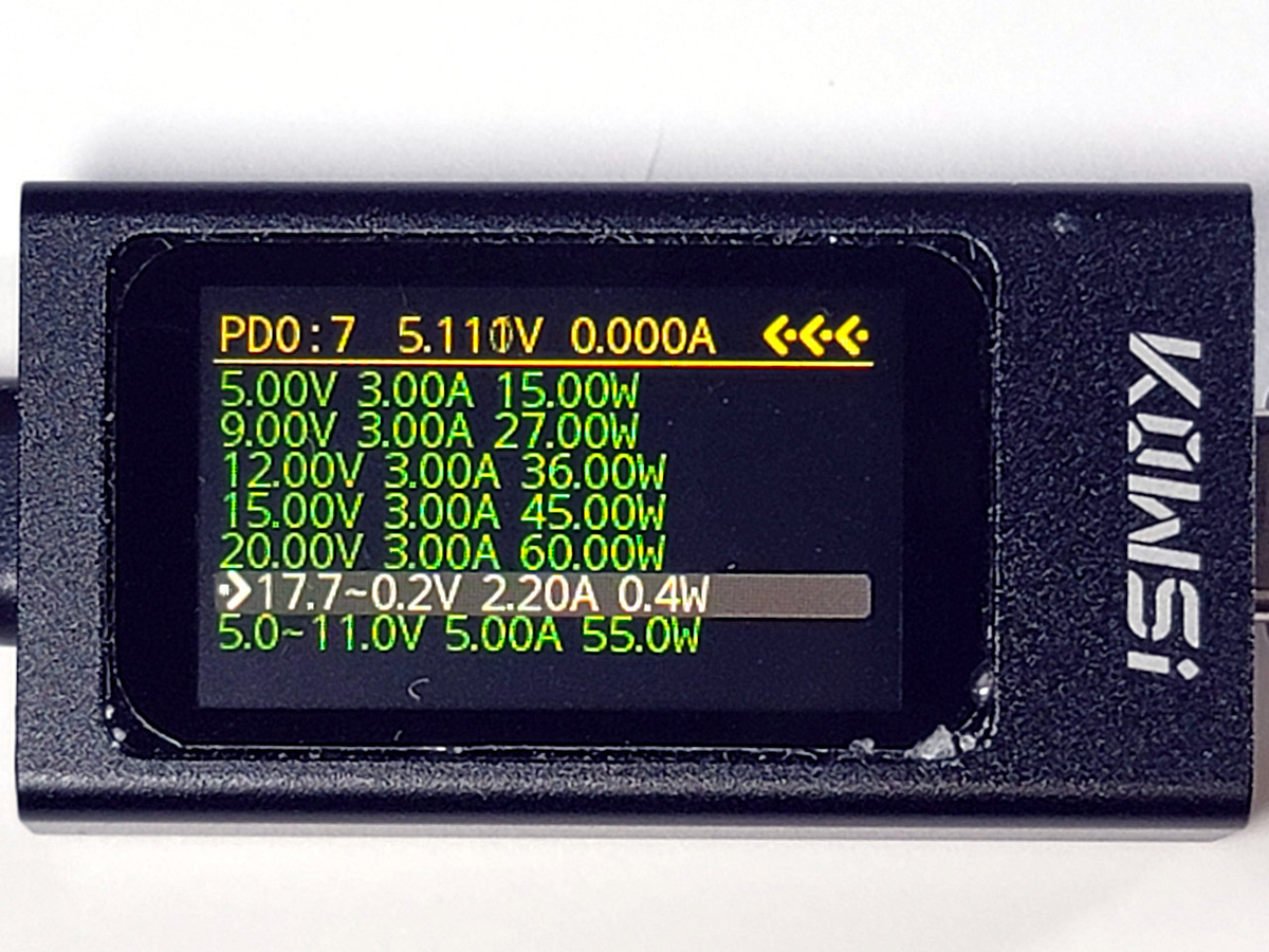 USBテスターのPD 3.2対応状況を調べる - tomoca2のブログ