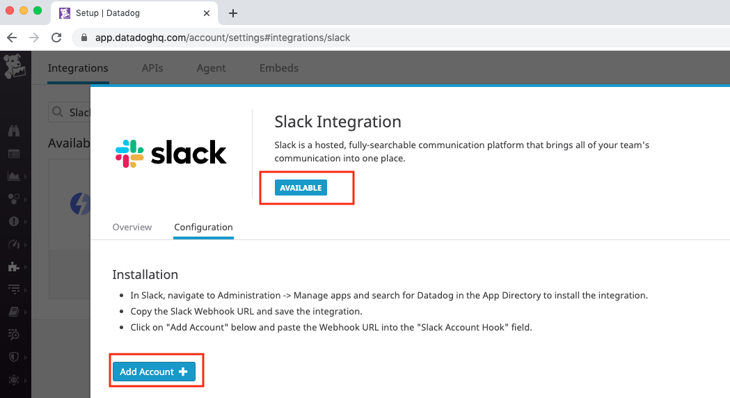 Datadog Slack連携 - あめじすと