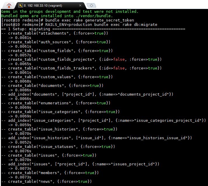 VagrantでVirtualBoxに作成した仮想マシン（CentOS7.3）にRedmine3.4.2をインストール - ts0818のブログ