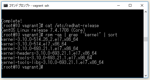 Windows 10 HomeでVagrantでVirtualBoxに作成した仮想マシン（CentOS 7.3）をCentOS 7.4にアップデート - ts0818のブログ