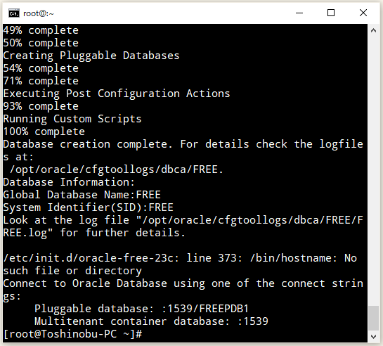 WSL 2にOracle Linux 8.7、Oracle Database 23c（Free-Developer Release）を ...
