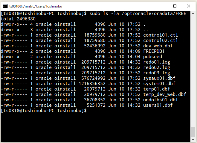 Oracle Database 23c（Free-Developer Release）に表領域、ユーザー、テーブルを作成する - ts0818のブログ