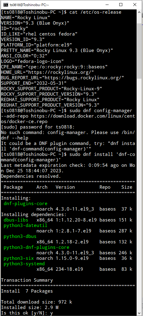 WSL 2に導入したRocky LinuxにDockerをインストールする - ts0818のブログ