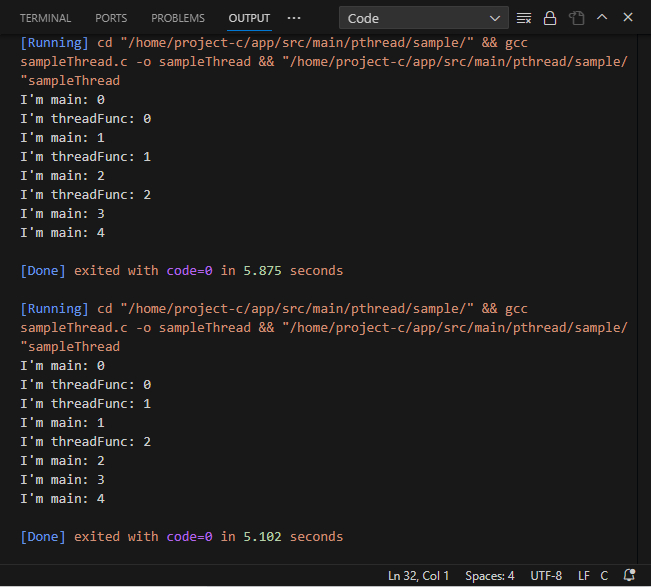 Visual Studio Codeの拡張機能Code RuunerでC言語のpthreadを動くようにしたかったが... - ts0818のブログ