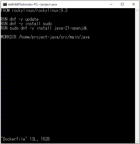 WSL 2のRocky LinuxにOpenJDK 21を含んだDockerコンテナを作成する - ts0818のブログ