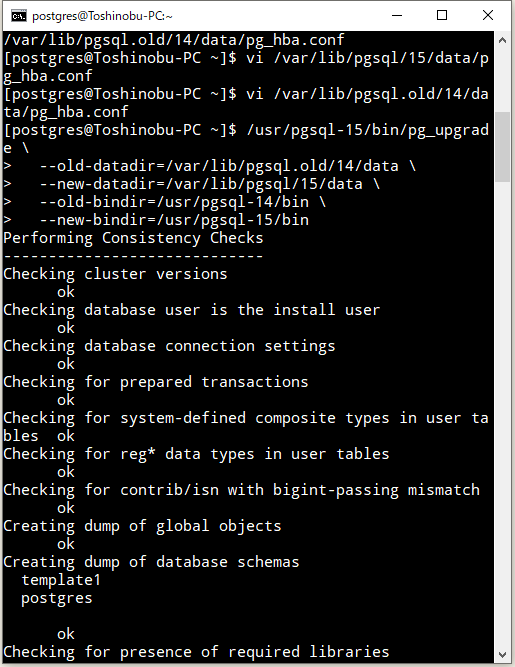 LinuxにインストールしているPostgreSQLのバージョンを14系から15系にアップグレードしてみる - ts0818のブログ