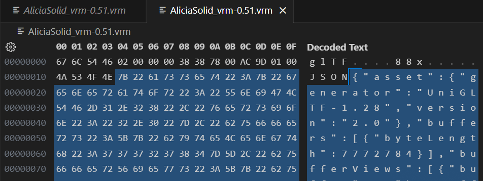 【VRM, glTF】3Dアバターファイルフォーマット "VRM" の構造をのぞいてみよう - すぎしーのXRと3DCG