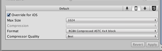 【Unity】iOSでASTCフォーマットのテクスチャ圧縮を使う - テラシュールブログ