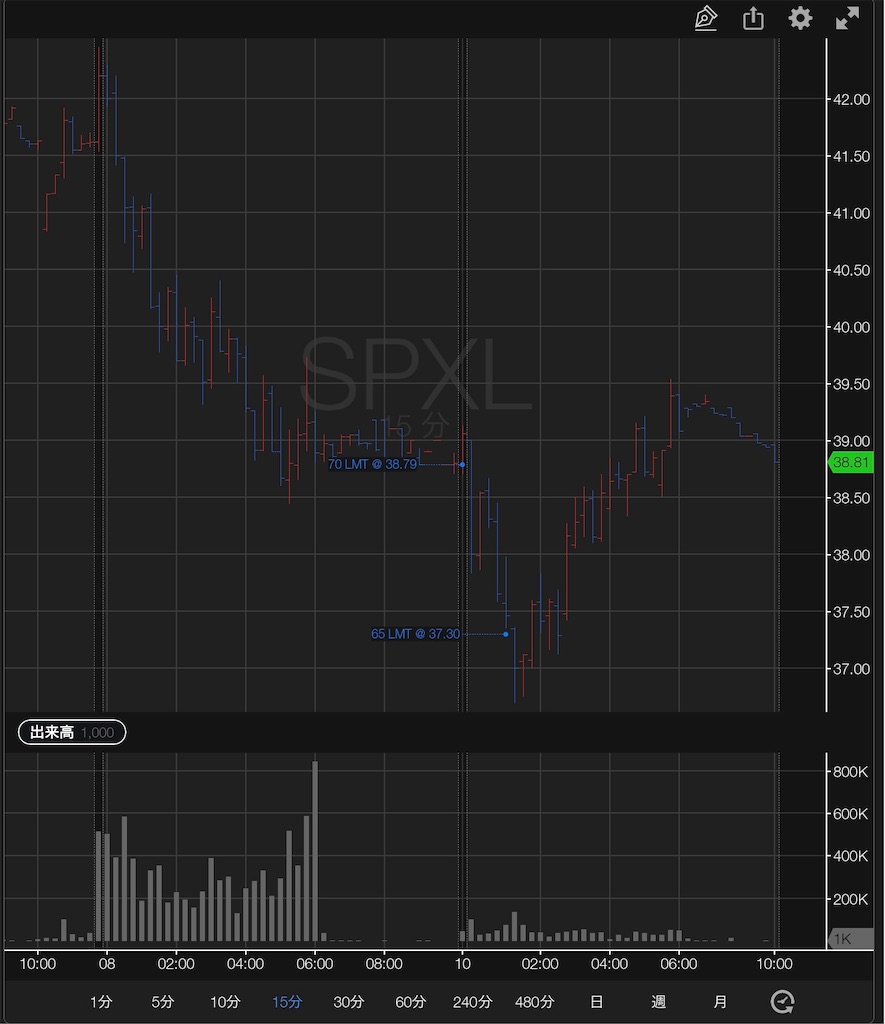 【SPXL】Direxion Daily S&P500 Bull 3X ETF 初エントリーしました - 米国レバ ETF と高配当／配当成長株、ビットコインを積立てる