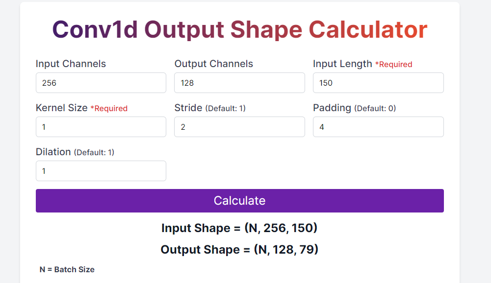【機械学習】Conv1d Output Shape Calculatorを作りました【Python】 - つくたろうのブログ