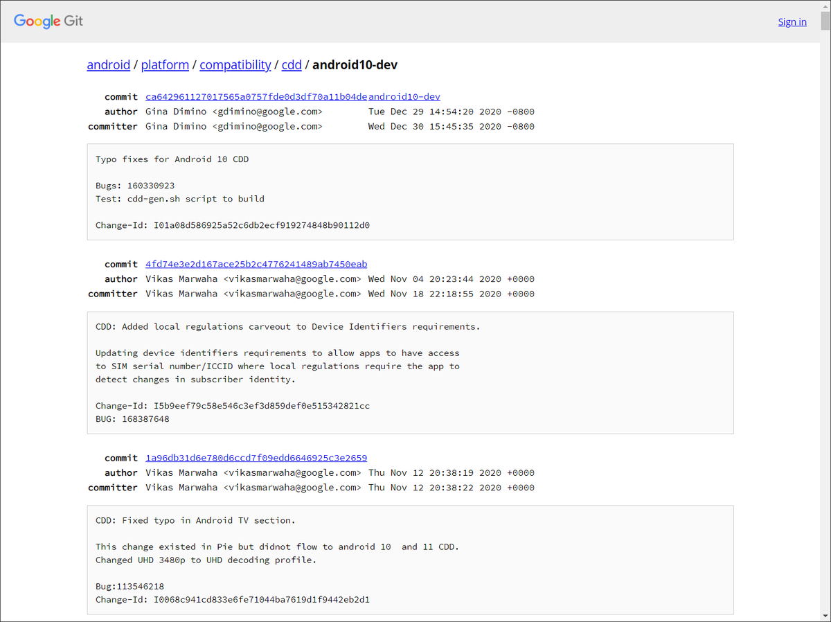 Android CDD バージョン間の差分を比較してみる [ Android 11 ] - tsuyoshin’s Tech Blog