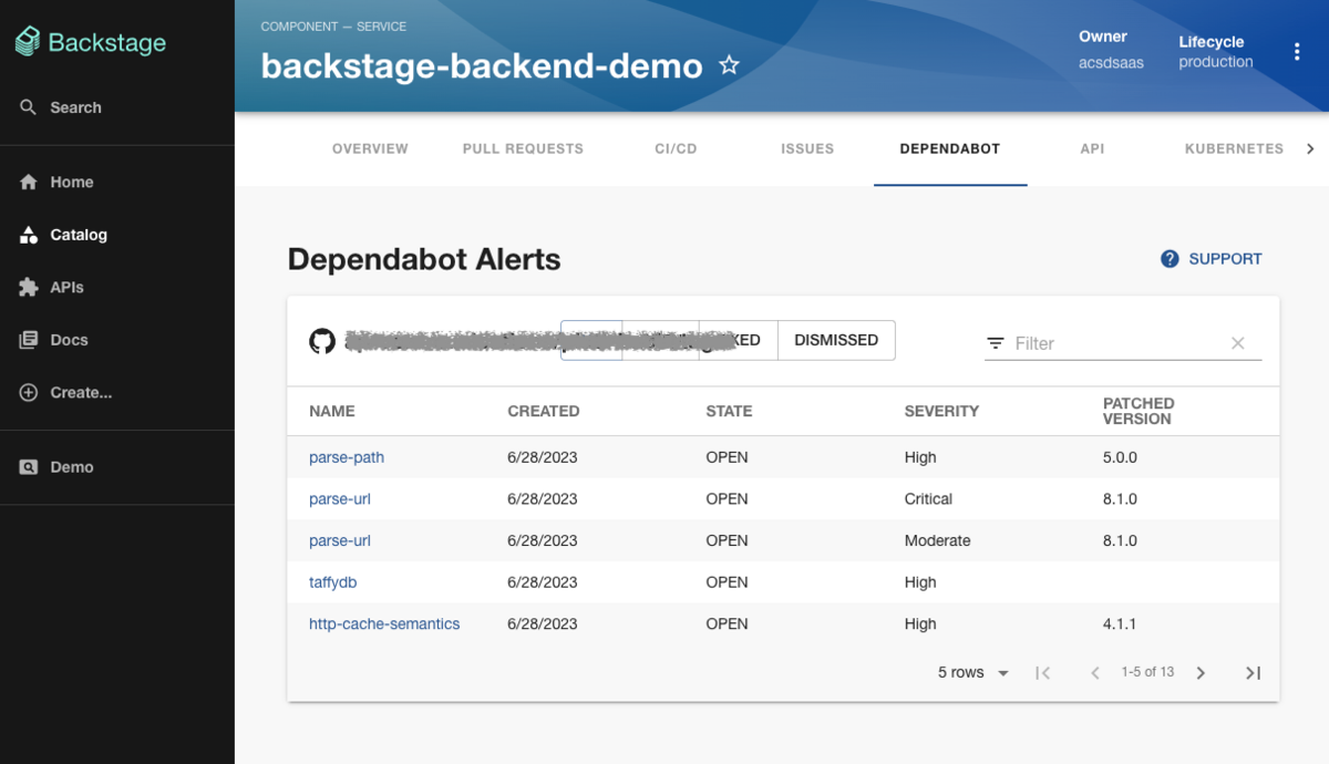 BackstageでGitHub リポジトリの状況を見る - APC 技術ブログ